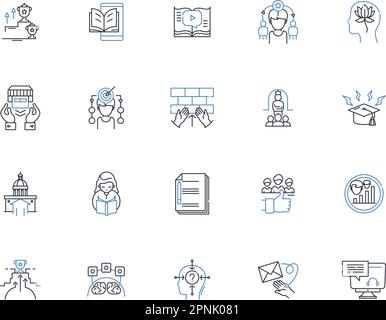 Support and encouragement line icons collection. Empowerment ...