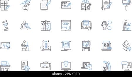 Protocol line icons collection. Standardization, Conduct, Systemization, Procedure, Code, Rules ...