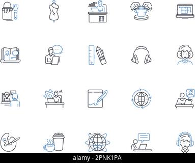 Side hustler line icons collection. Entrepreneur, Freelancer, Hustle ...