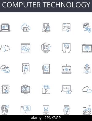Technological revolution line icons collection. Disruptive, Innovation ...