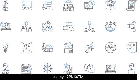 Job procedure line icons collection. Systematize, Organize, Streamline ...
