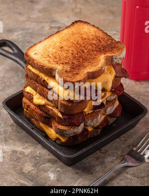 Grilled cheese on small pan Stock Photo - Alamy