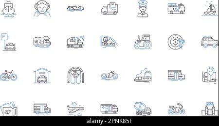 Transit line icons collection. Commute, Subway, Bus, Train, Transport ...