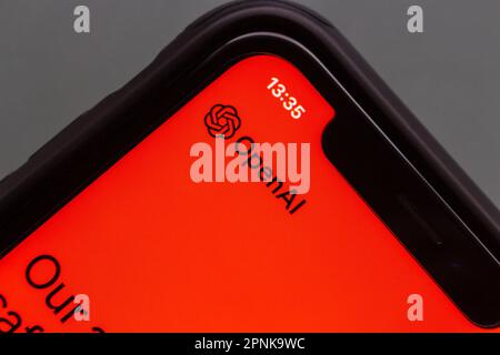 ChatGPT OpenAI artificial intelligence computer program on PC screen ...