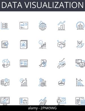 Data depiction line icons collection. Visualization, Infographic, Graph ...