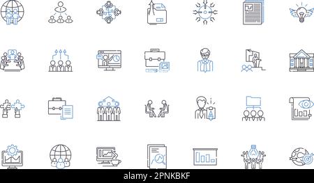 Collaborative effort line icons collection. Synergy, Partnership, Unity ...