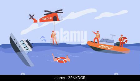 Rescuer background with accident and safety symbols flat vector ...
