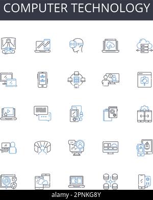 Technological revolution line icons collection. Disruptive, Innovation ...