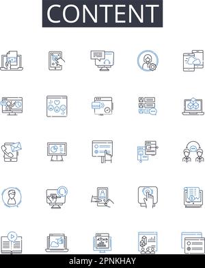 Content line icons collection. Substance, Material, Information ...