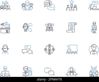 Interaction line icons collection. Mastery, Expertise, Proficiency ...