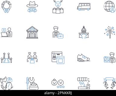 Manufacturing hub line icons collection. Production, Industrial ...