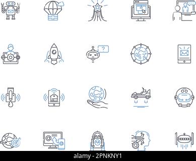 Breakthrough line icons collection. Innovation, Discovery, Progress ...