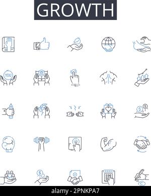 Evolvement line icons collection. Advancement, Growth, Transformation, Progression, Development ...