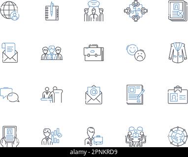 Production oversight line icons collection. Oversight, Management ...