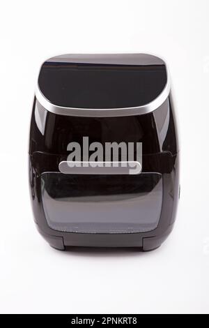 Black steel fry basket isolated over white background Stock Photo - Alamy