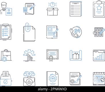 Grouping line icons collection. Categorization, Segregation, Clustering, Bundling, Sorting ...