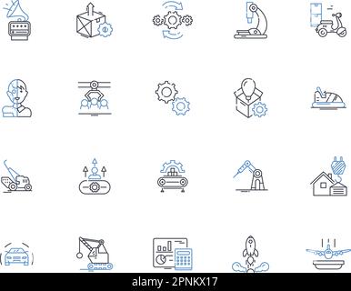 Impetus line icons collection. Momentum, Energy, Drive, Spark, Force ...