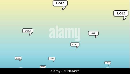 Image of lol text in speech bubbles over map against gradient ...