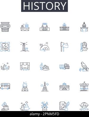 Chronology line icons collection. Timeline, Sequence, Order, History ...