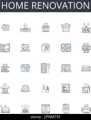 Interior redesign line icons collection. Revamp, Refresh, Update, Renew ...