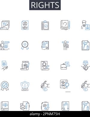 Rights line icons collection. Freedoms, Liberties, Entitlements ...