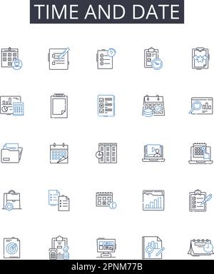Chronology line icons collection. Timeline, Sequence, Order, History ...