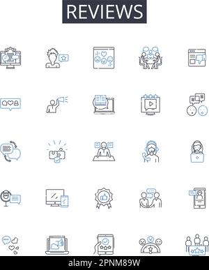 Reviews line icons collection. Feedback, Opinions, Assessments ...