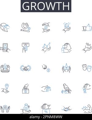 Evolvement line icons collection. Advancement, Growth, Transformation ...