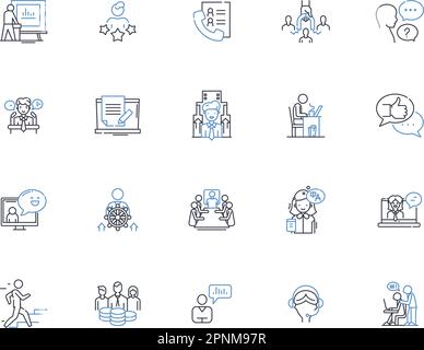 Junior cohort line icons collection. Youthful, Developing, Novice ...