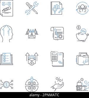 Earnings potential line icons collection. Income, Profit, Wage ...