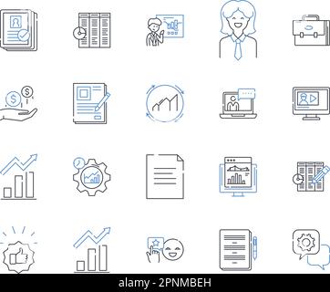 Investment line icons collection. Deployment, Integration, Reporting, Analytics, Configuration ...