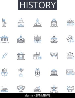 Chronology line icons collection. Timeline, Sequence, Order, History ...