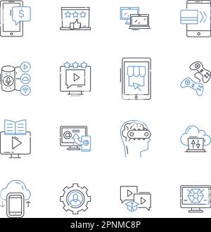 Add-ons line icons collection. Extensions, Plugins, Enhancements ...