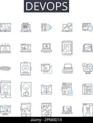 DevOps line icons collection. Agile development, Cloud computing, Digital transformation ...