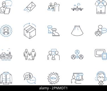 Attendees line icons collection. Participants, Guests, Delegates ...