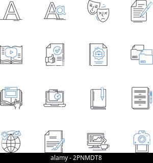 Combination line icons collection. Fusion, Blend, Mix, Medley, Mixture ...