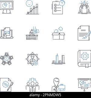 Stock line icons collection. Shares, Investment, Market, Trading ...