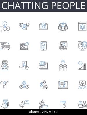 Prattling parents line icons collection. Gossip, Nattering, Chatter ...