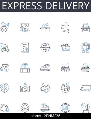 Accelerated freight line icons collection. Speed, Urgency, Express ...