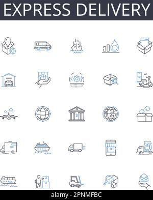 Instant post line icons collection. Quick, Speedy, Swift, Instantaneous ...
