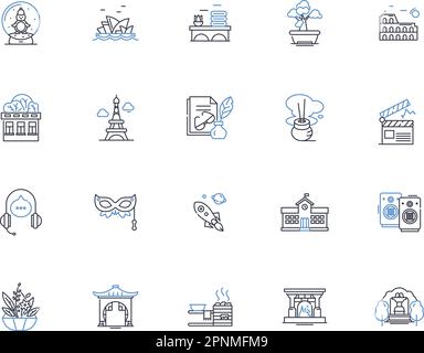 Observance line icons collection. Ceremony, Custom, Ritual, Tradition ...