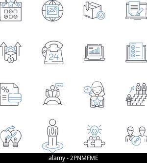 Board members line icons collection. Governance, Leadership ...