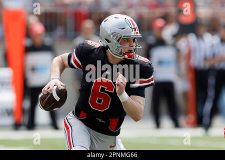 Ohio State quarterback Kyle McCord plays against Arkansas State during ...