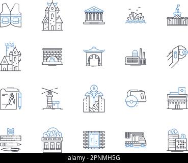 Fabrication line icons collection. Welding, Manufacturing, Machining ...