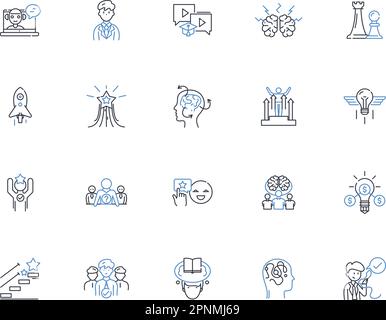 Dominance line icons collection. Power, Control, Command, Supremacy ...