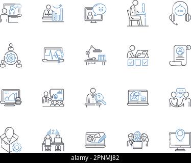Nomenclature line icons collection. Classification, Naming, Terminology, Taxonomy ...