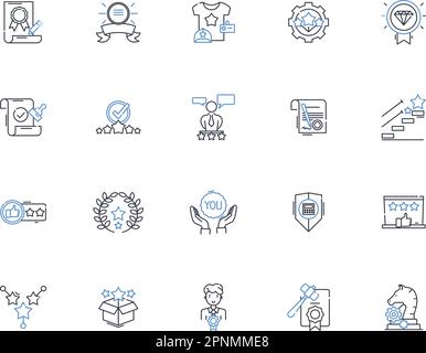 Commendation line icons collection. Praise, Tribute, Recognition ...