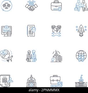 Control line icons collection. Mastery, Authority, Command, Domination, Influence, Governance ...