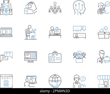 Skillset line icons collection. Adaptability, Analytical, Attention-to ...