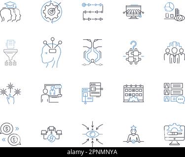 Self-discovery line icons collection. Reflection, Insight, Journey ...